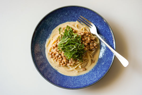 RECIPE: Cold Soy Milk Natto Pasta - Kokoro Care Packages